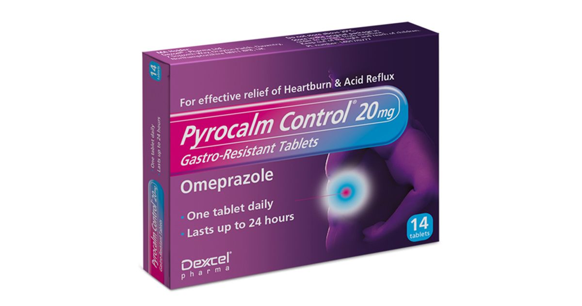 Pyrocalm Control Omeprazole 20mg Gastro-Resistant Tablets Pack of 14