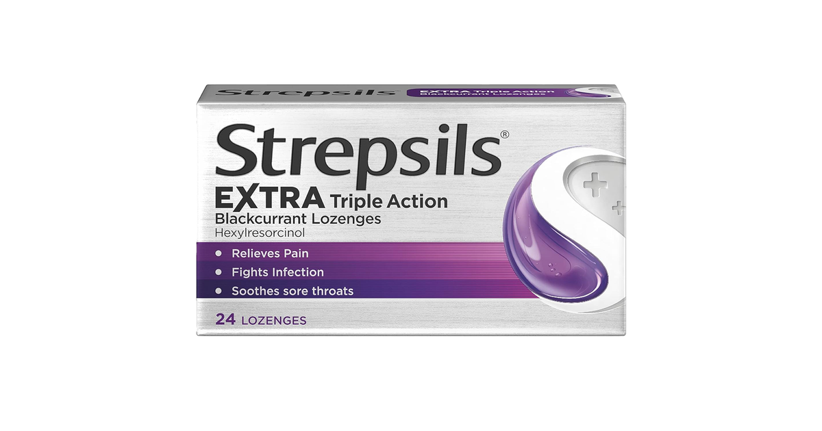 Strepsils Extra Strength Blackcurrant Lozenges | Weldricks Pharmacy