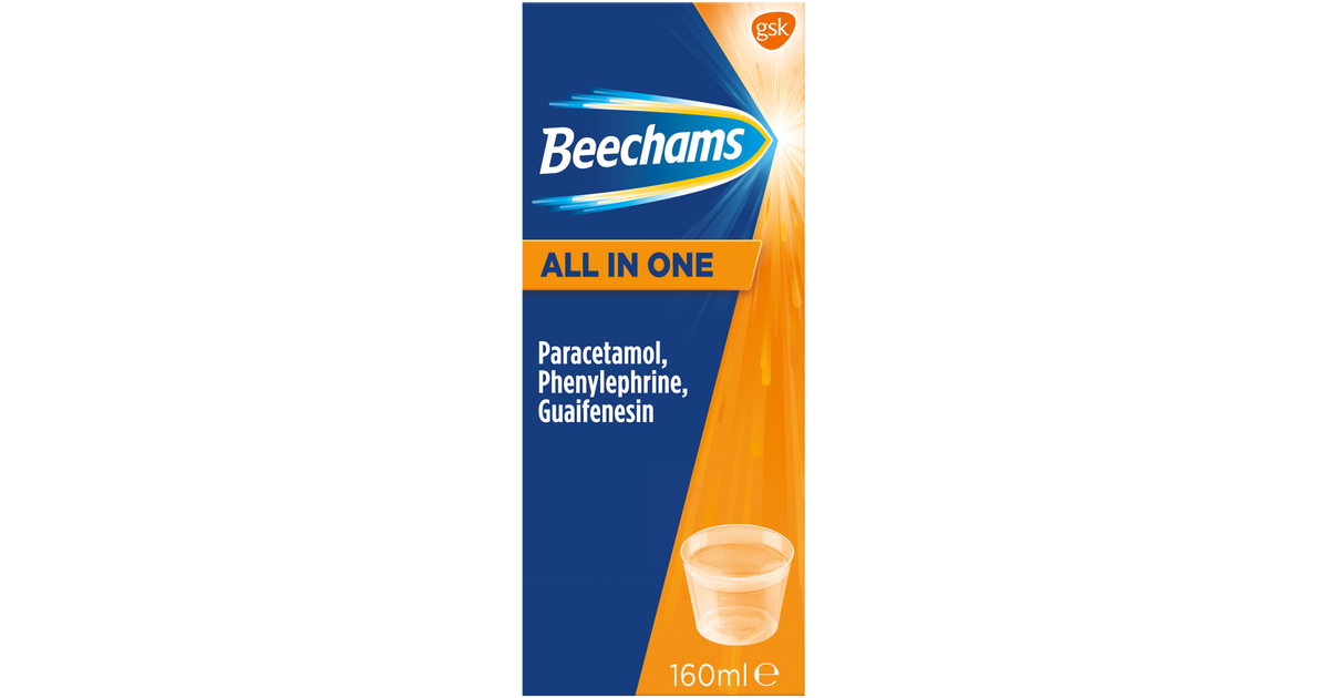 Buy Beechams All-in-one Liquid 160ml for Cold, Flu & Cough Relief