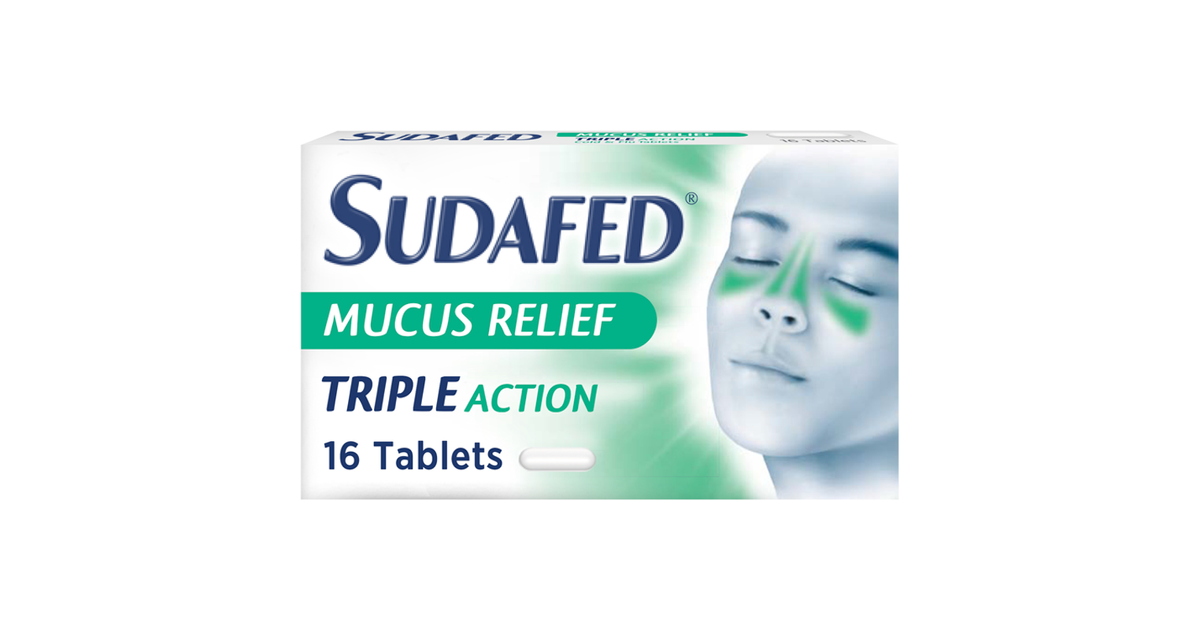 Sudafed Mucus Relief Triple Action Tablets Pack of 16