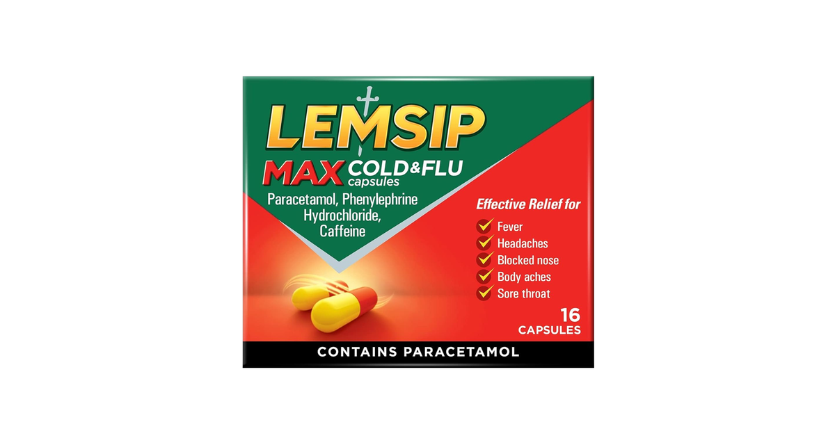 Buy Lemsip Max Cold & Flu Capsules 16 Pack | Weldricks Pharmacy