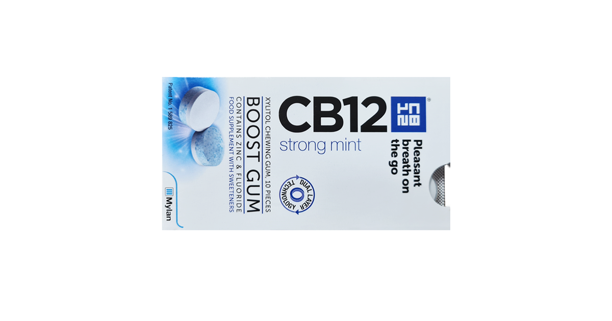 CB12 Boost Strong Mint Chewing Gum Pack of 10