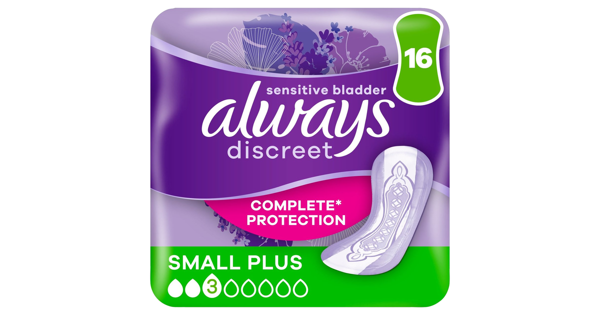 Always Discreet Small Plus Pads (16) | Light Bladder Leakage