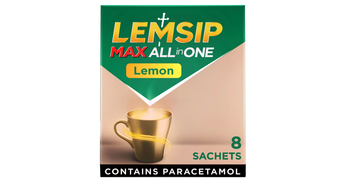 Buy Lemsip Max All in One Lemon 8 Sachets | Cold & Flu Relief