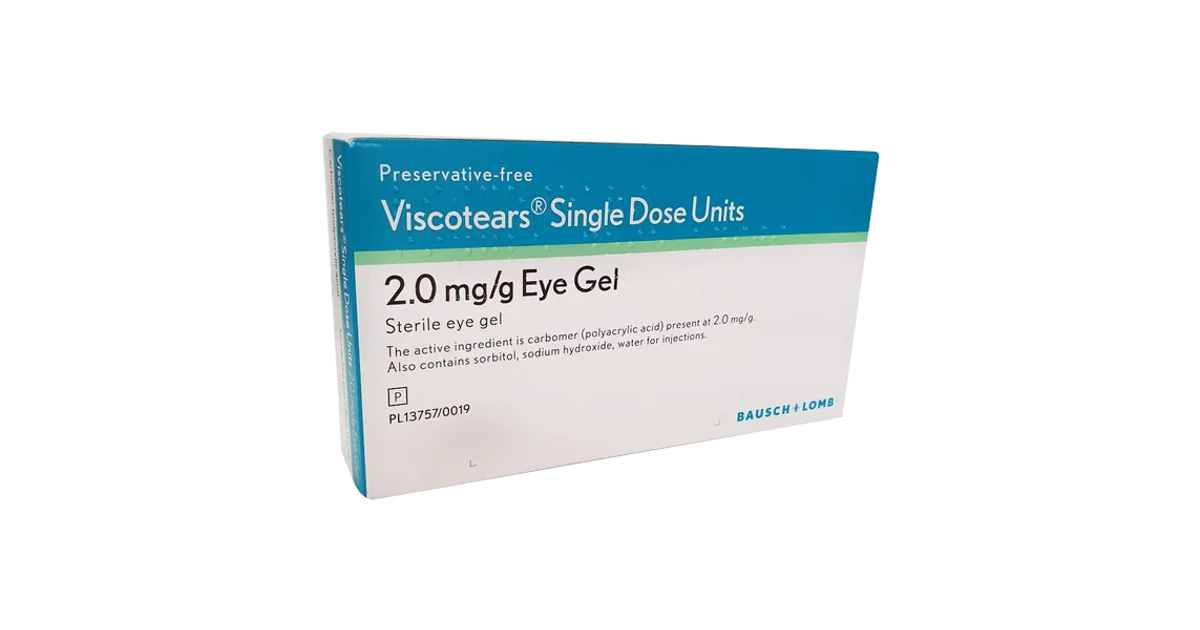 Viscotears Single Dose Units Gel For Dry Eye Treatment Pack of 30