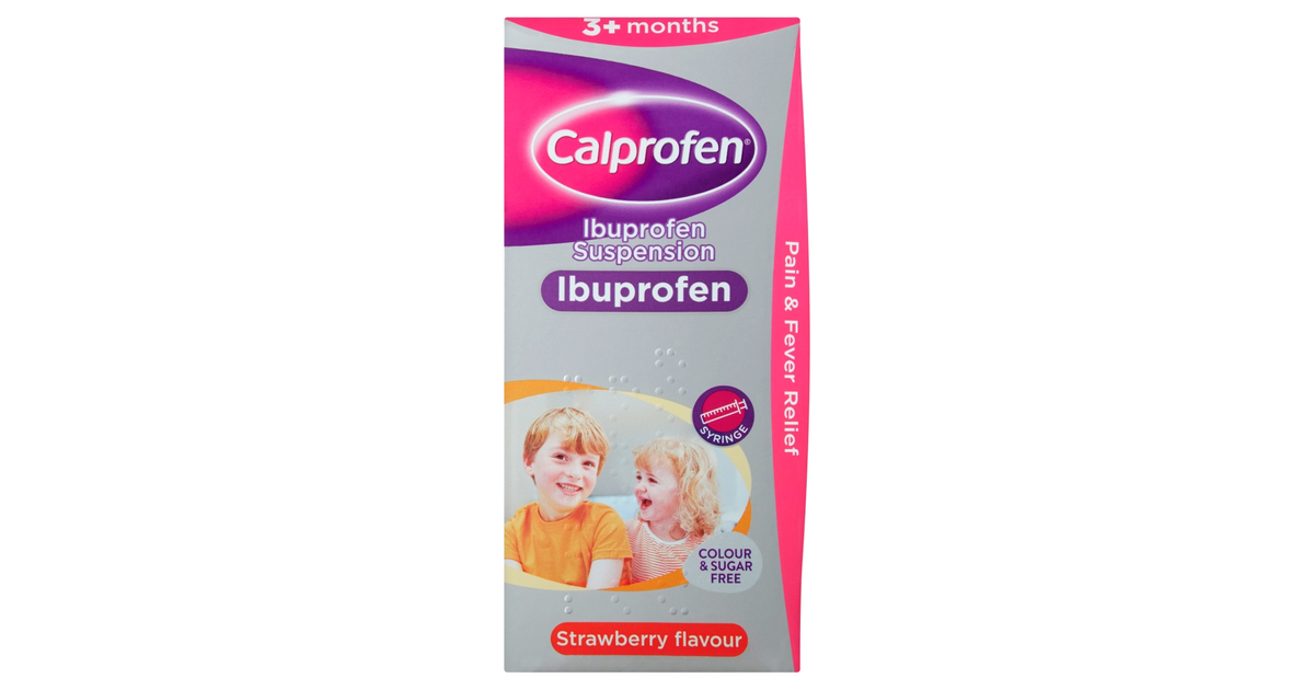 Calprofen Ibuprofen Suspension Strawberry Flavour 3+ Months 200ml