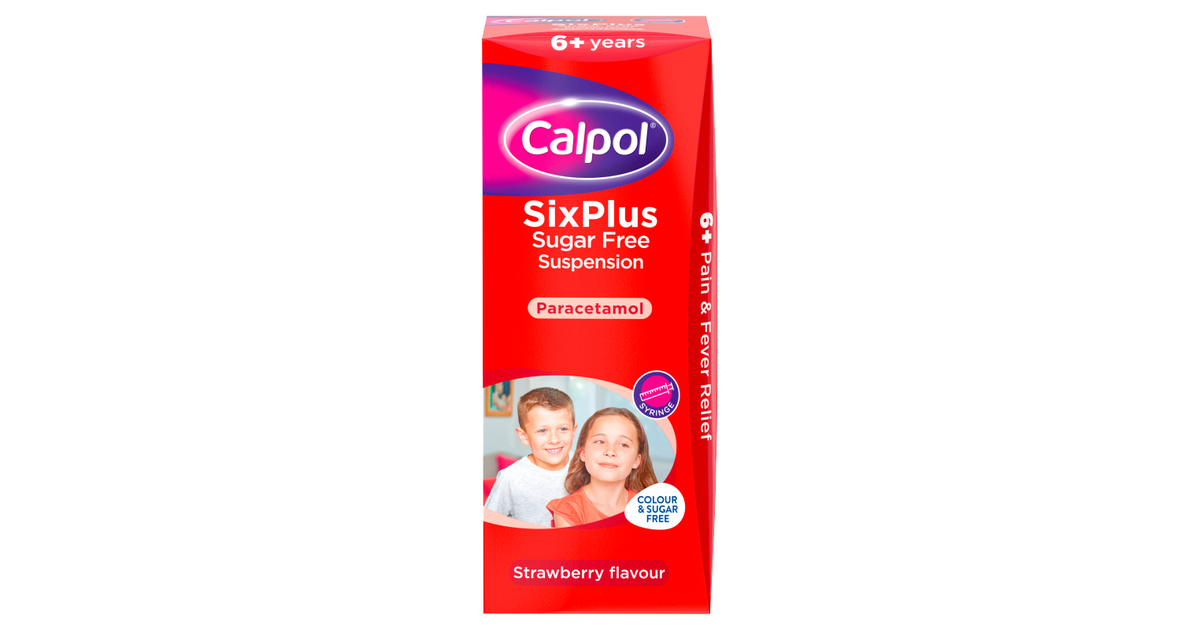 Calpol SixPlus Sugar Free Suspension Strawberry Flavour 6+ Years 200ml