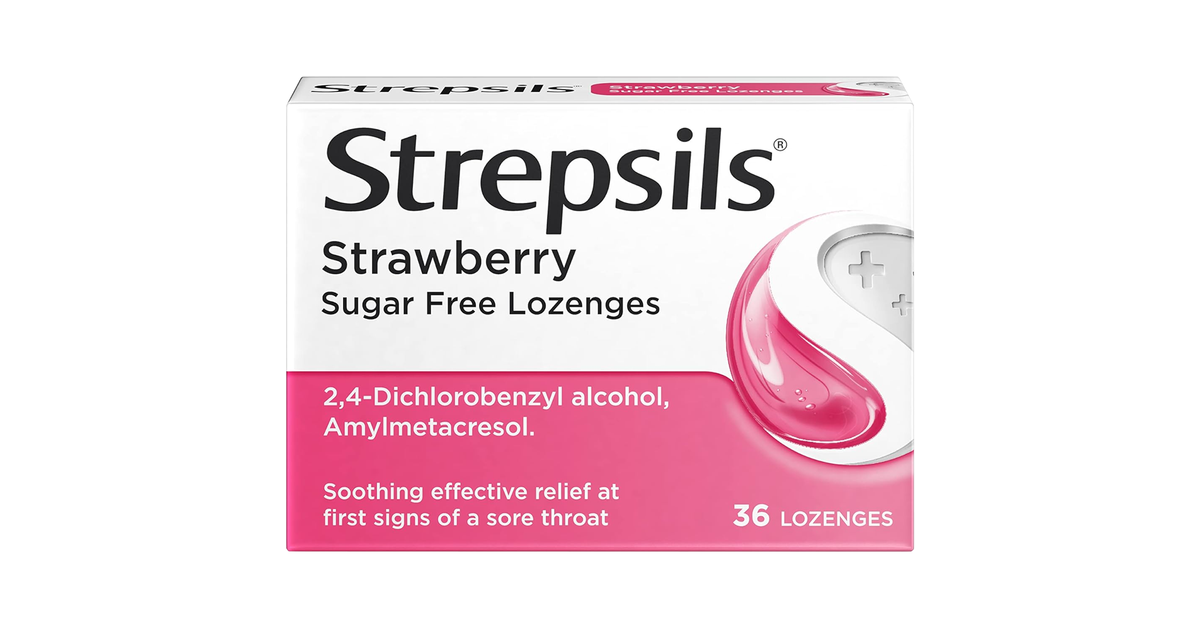 Buy Strepsils Sugar Free Lozenges Strawberry - Fast UK Delivery