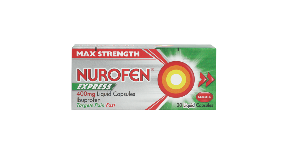 Nurofen Express Max Strength 400mg Liquid Capsules Pack of 20