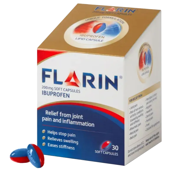 Flarin Ibuprofen 200mg Capsules (30 Pack)