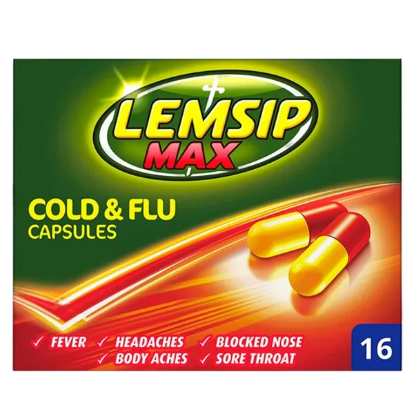 Lemsip Max Cold & Flu Capsules Pack of 16